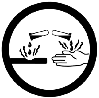 WHMIS Label, Class E - Corrosive Materials, 0.625